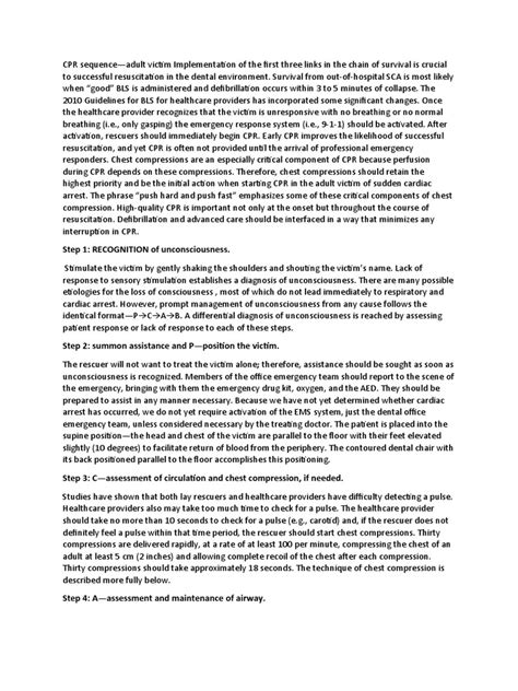 Cpr Sequence Pdf Cardiopulmonary Resuscitation Cardiac Arrest