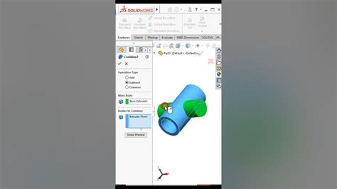 how to use solidworks combine feature youtube