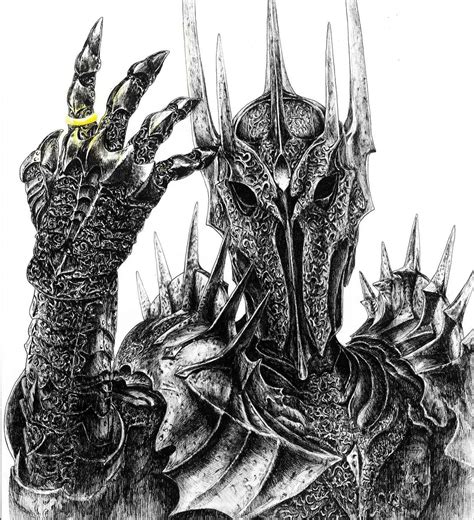 The Lord Of The Rings Sauron Original Drawing Fan Art Etsy