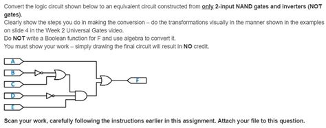 Solved Convert The Logic Circuit Shown Below To An Chegg