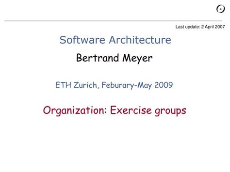 PPT ETH Zurich Software Architecture Exercise Groups PowerPoint Presentation ID 3003496