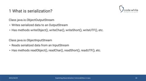 Exploiting Deserialization Vulnerabilities In Java Ppt
