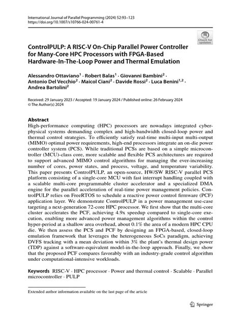 controlpulp a risc v onchip parallel power controller for manycore hpc