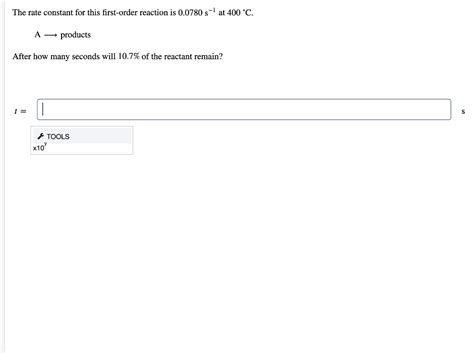 Solved The Rate Constant For This First Order Reaction Is Chegg