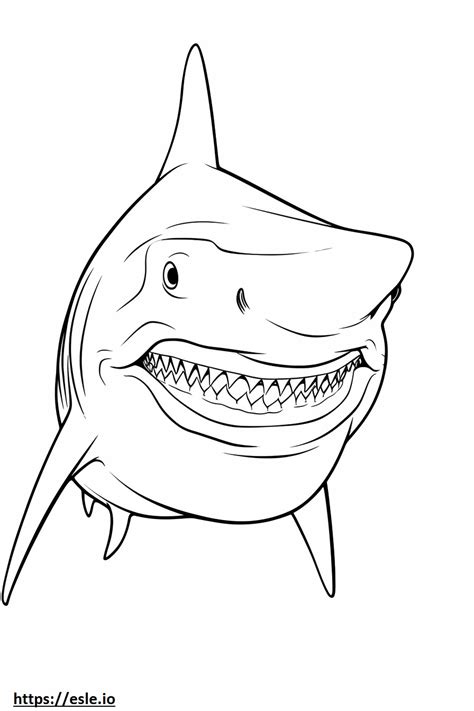 Bull Shark Smile Emoji Coloring Page