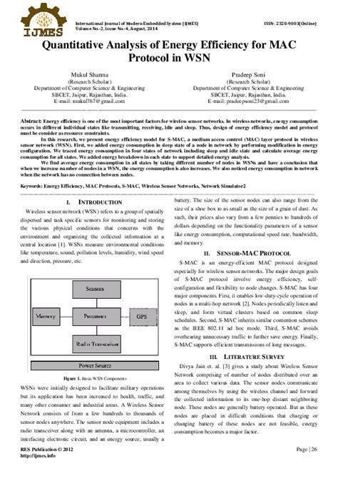Pdf Quantitative Analysis Of Energy Efficiency For Mac Protocol In Wsn