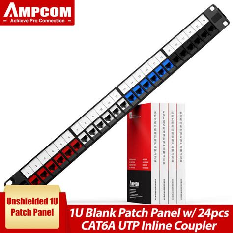 Ampcom Patch Panel 24 Port Patch Panel Pass Through Rj45 Unshielded Thru Coupler Patch Panel
