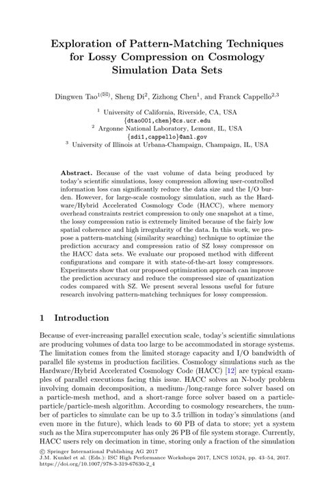 Pdf Exploration Of Pattern Matching Techniques For Lossy Compression