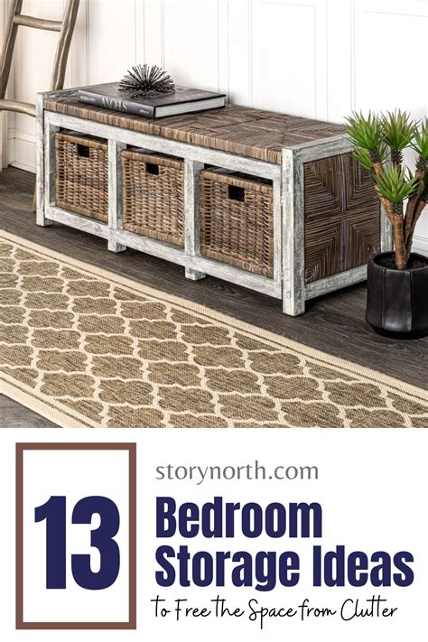 13 Bedroom Storage Ideas To Free The Space From Clutter Shelves With Baskets For Storage