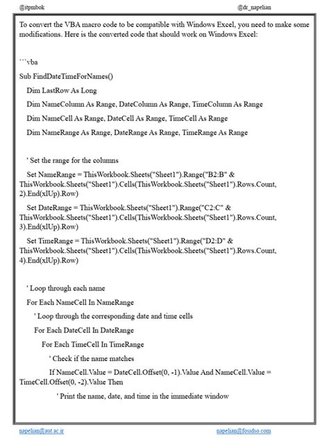 Toconvertthevbamacrocodetobecompatiblewithwindowsexcel Pdf