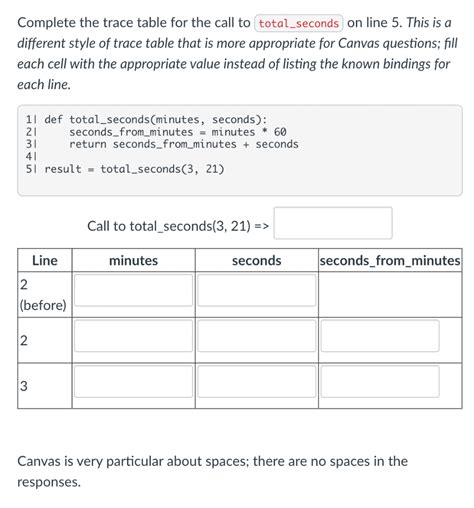 Solved Complete The Trace Table For The Call To On Line 5