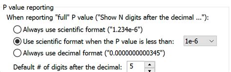 GraphPad Prism Statistics Guide Decimal Formatting Of P Values