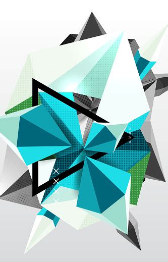 3d 다각형 요소 추상 배경 3차원 형태에 대한 스톡 벡터 아트 및 기타 이미지 3차원 형태 갈비 음식 건축물 Istock