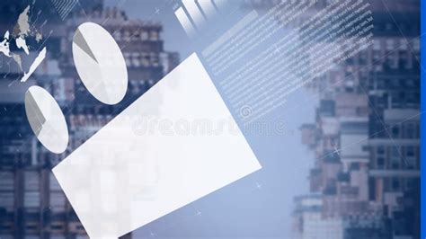 Animation Of White Color Infographic Interface Over Modern Buildings