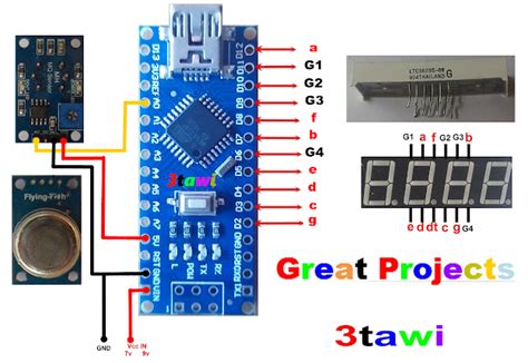 Great Projects Mq 135 Sensor Gas Displayed On 4 Digit 7 Segment