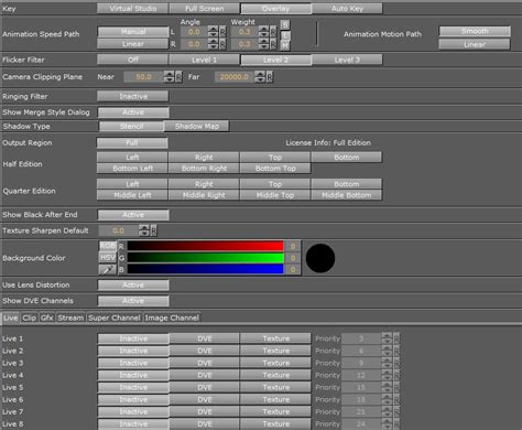 Scene Default Values Viz Artist And Engine