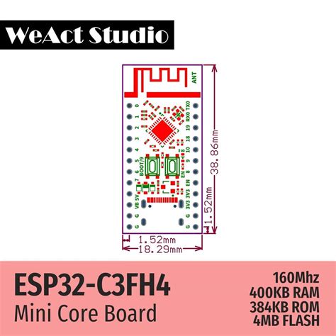 Weact Esp32 Esp 32 Esp32c3 Esp32 C3fh4 Платка за разработка Безжичен Wifi Bluetooth съвместим