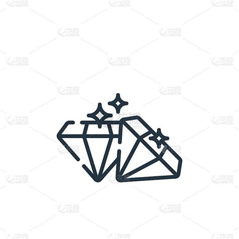 钻石矢量图标。钻石可编辑的中风。钻石线性符号用于web和移动应用程序，标志，印刷媒体。细线说明。矢量