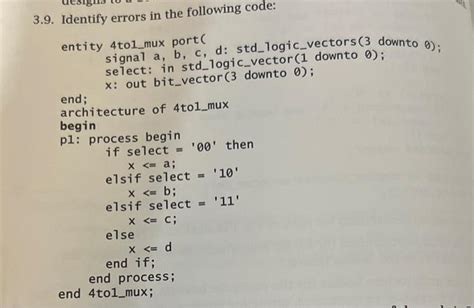 Solved 3.9. Identify errors in the following couc. | Chegg.com