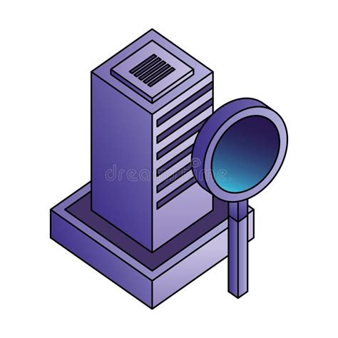 Database Server Center Magnifying Glass Network Stock Illustration Illustration Of Connection