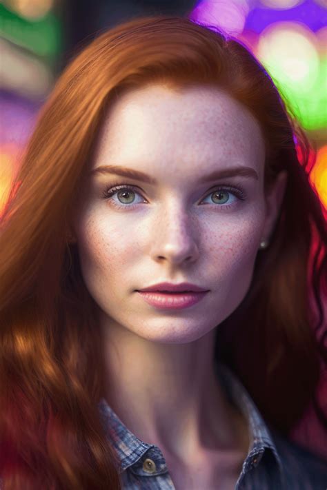 Rgb Redhead Portrait Photography Prompt Example Image