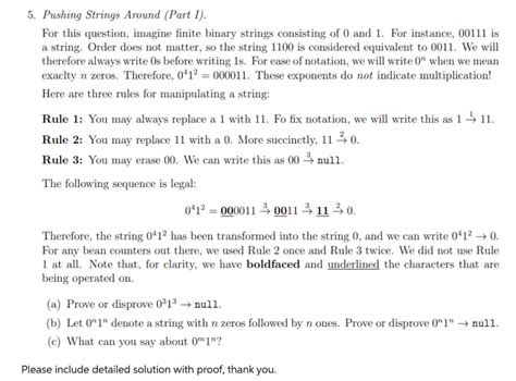 Solved Pushing Strings Around Part I For This Question