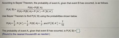 Answered According To Bayes Theorem The Bartleby