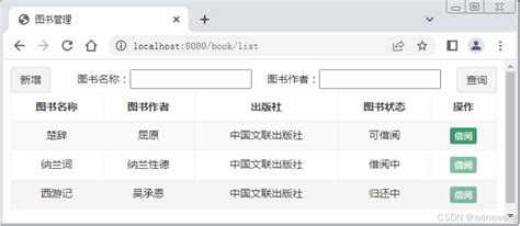 案例：图书管理 springboot整合thymeleaf案例图书管理 csdn博客