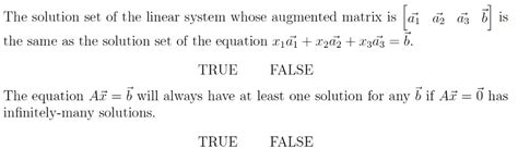 Solved The Solution Set Of The Linear System Whose Augmented