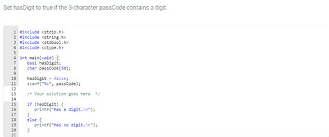 Solved Set HasDigit To True If The 3 Character PassCode Chegg Com