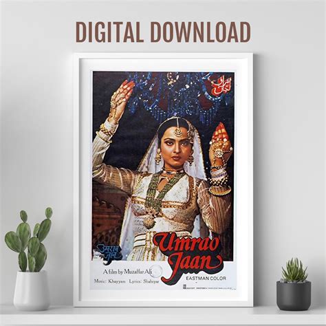 Umrao Jaan Movie Poster Desi Wall Art Bollywood Movie Poster Retro Bollywood Poster Indian Umrao Jaan Movie Poster Desi Wall Art Bollywood Movie Poster Retro Bollywood Poster Indian