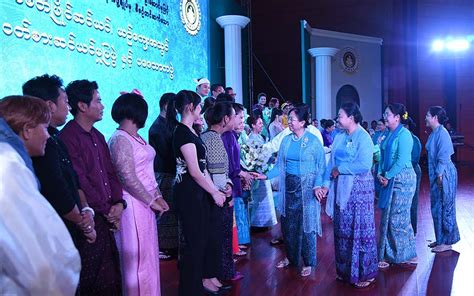 Daw Kyu Kyu Hla Wife Of Sac Chairman Prime Minister Honorary Patron Of Mwaf Attends Myanmar