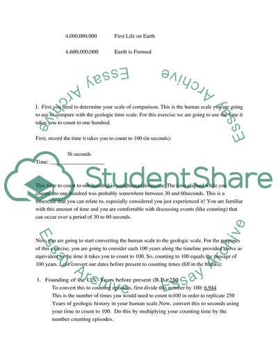 Scale And Geologic Time Lab Assignment Example Topics And Well Written Essays 750 Words