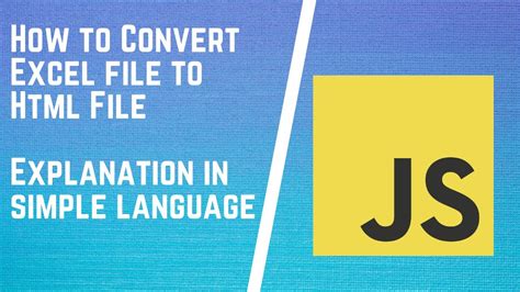 Convert Excel To Html Table Using Javascript Converting A Large