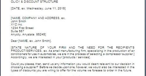 Request For Price Quotation Letter Sample