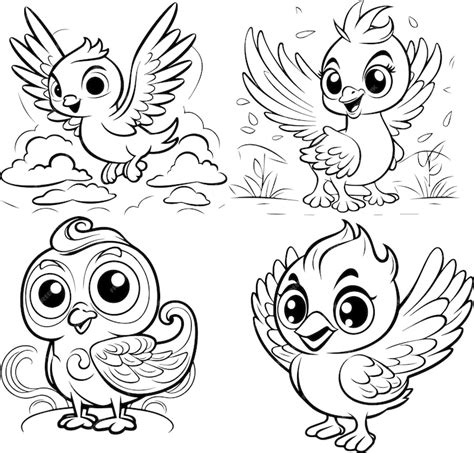 Страница векторной раскраски голубя Премиум векторы