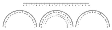 Ruler And Protractor Scale School Measuring Instruments School