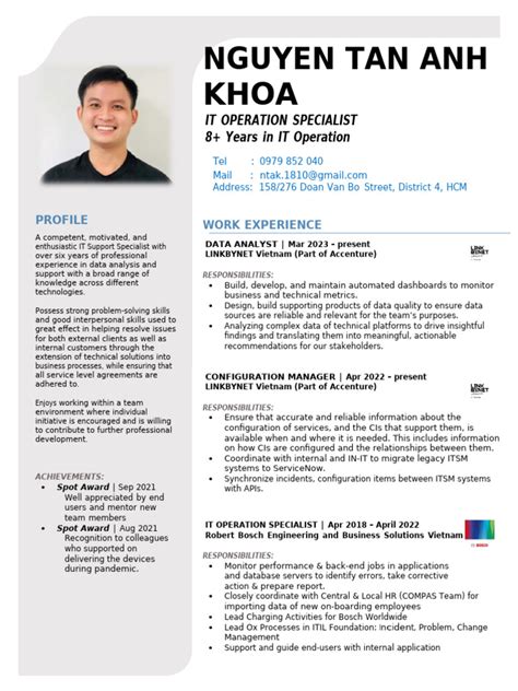 Cv Nguyen Tan Anh Khoa Cv Pdf