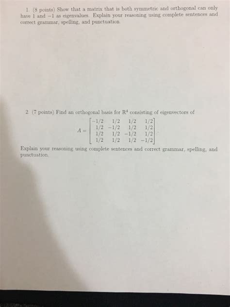 Solved Show That A Matrix That Is Both Symmetric And Chegg