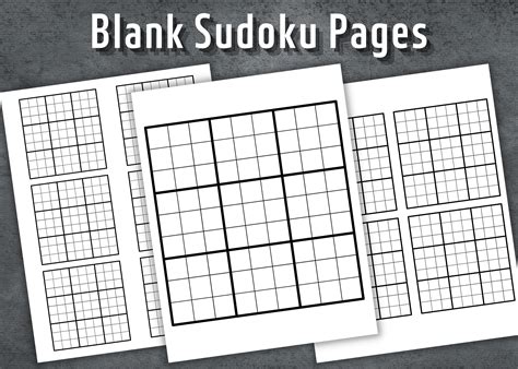 Blank Sudoku Pages Printable Blank Sudoku Sudoku Template Printable