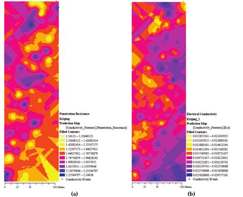 The Interpolation Maps Of The Study A Map Of The Soil Penetration