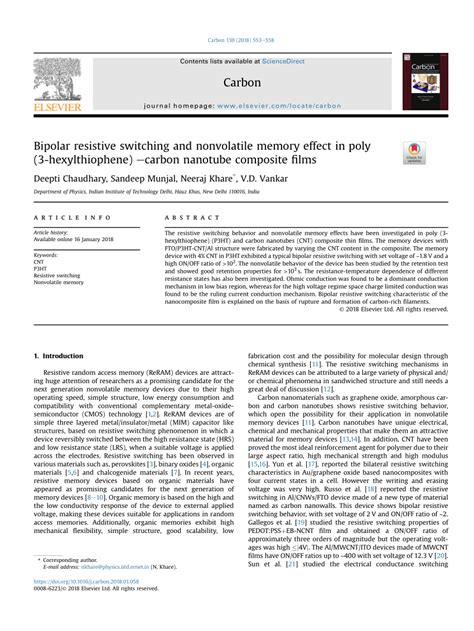 pdf bipolar resistive switching and nonvolatile memory effect in poly