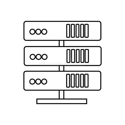 Servers Network Vector Line Icon Sign Illustration On Background