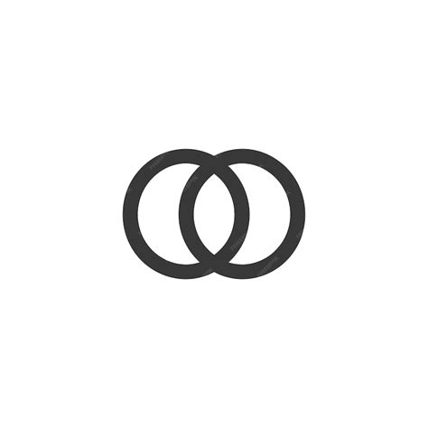 Interlocking Circles Symbol In Grey On White Background Premium Ai