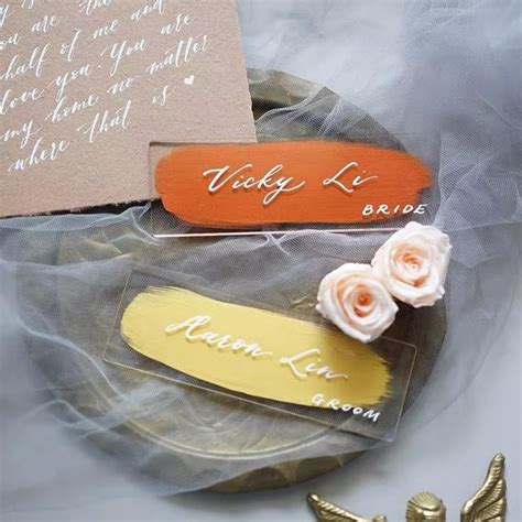 婚禮佈置 客製化 派對用品 訂婚婚禮壓克力席位卡 結婚宴會西式姓名卡座位卡桌卡定製創意台卡 蝦皮購物