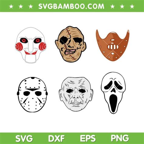 Scary Horror Movie Face Masks Clown Svg