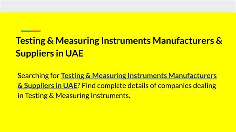 ppt testing and measuring instruments manufacturers and suppliers in uae