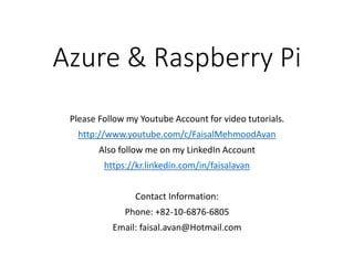Raspberry Pi And Azure PPT