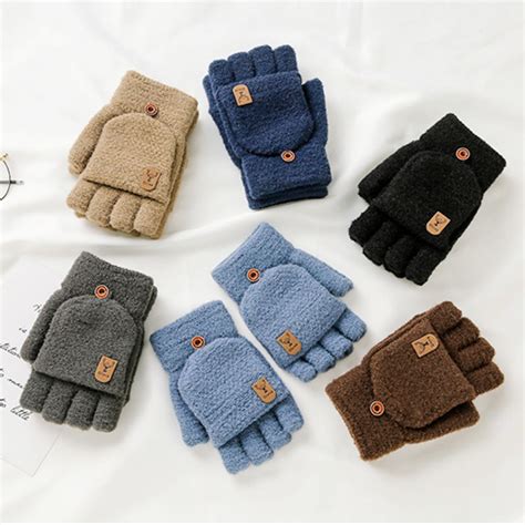 ♥당일 출고♥ 2 In 1 뽀글이 글러브 니트 손가락 반장갑 핸드워머 손가락장갑 터치장갑 스마트폰장갑 니트장갑 겨울장갑