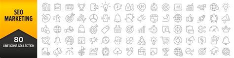 Premium Vector Seo And Marketing Line Icons Collection Big Ui Icon
